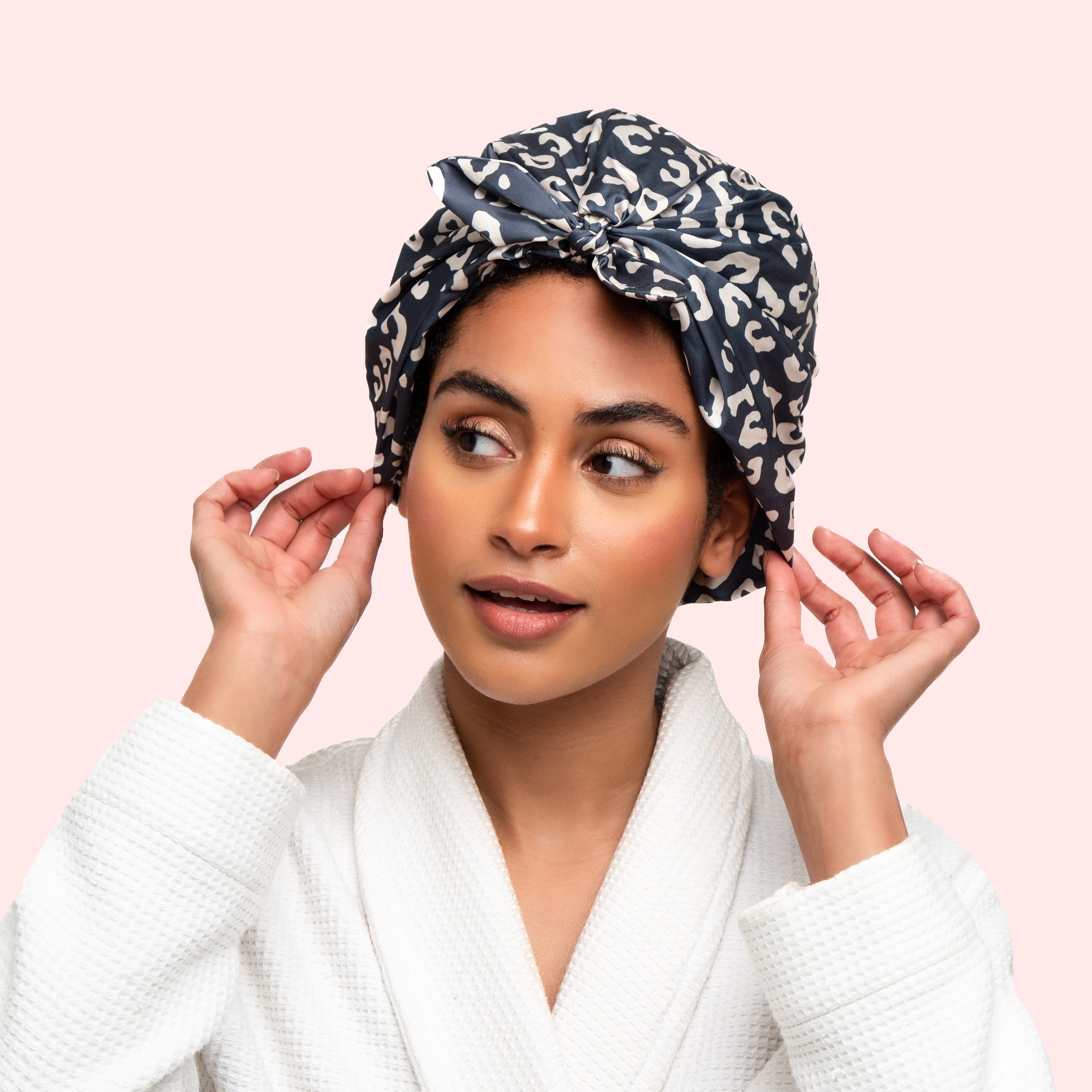 Only Curls Satin Sleep Turban - Leopard