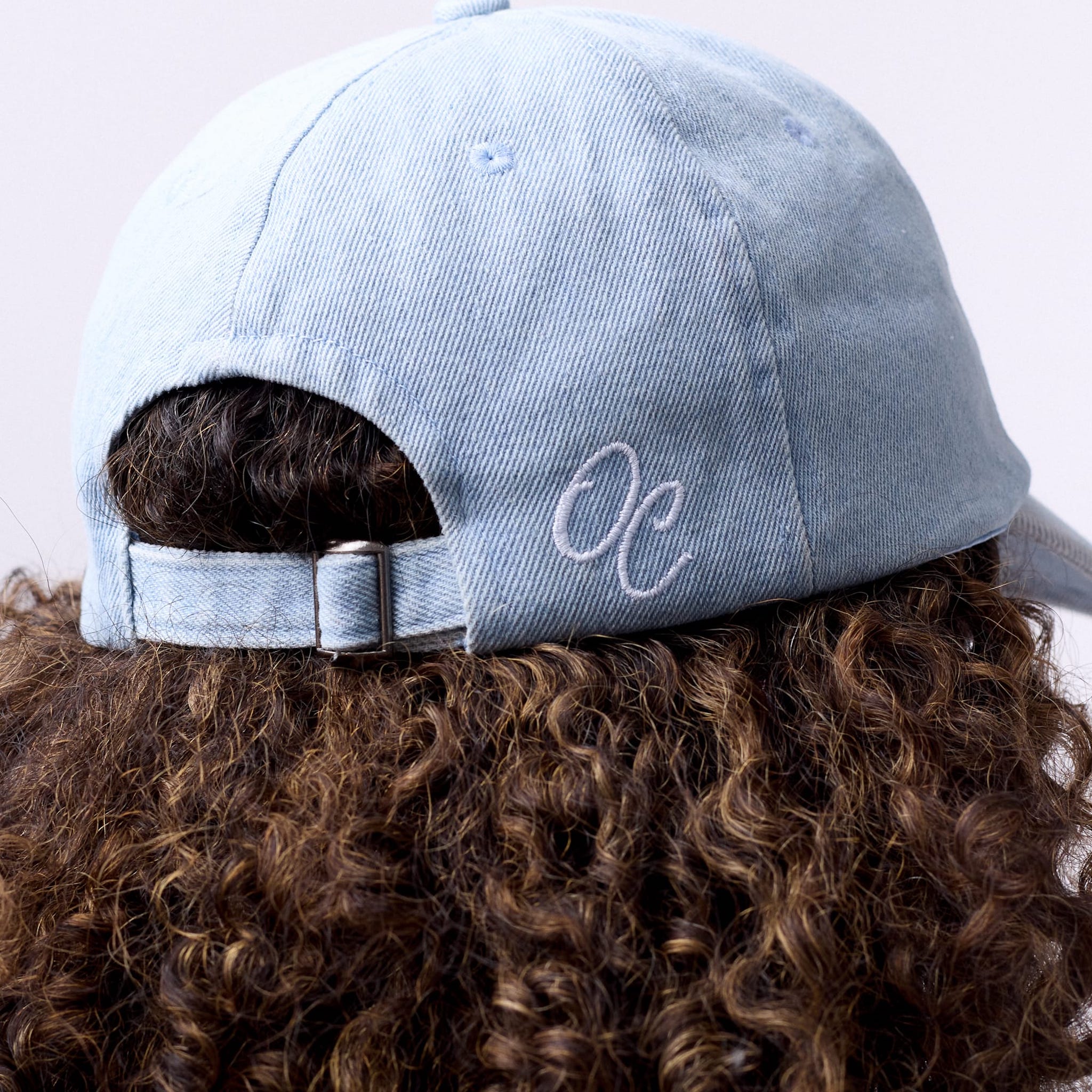 Only Curls Satin Lined Baseball Hat - Denim Blue